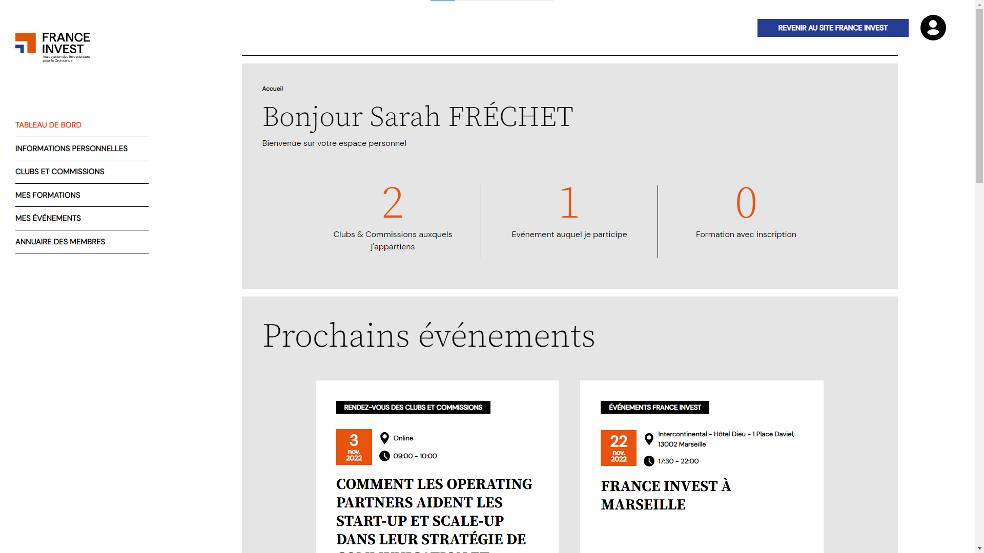 Espace connecté | France Invest